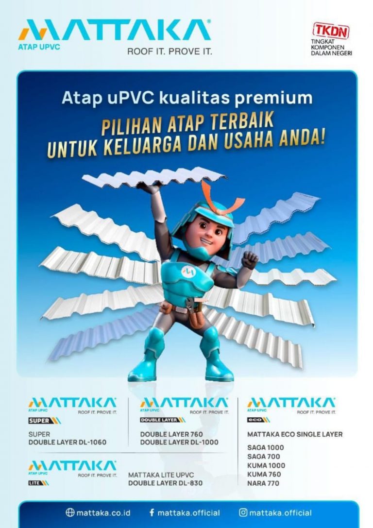 Supplier Mattaka UPVC Eco Saga 1000 mm 1.25 mm Bandung dan Cimahi (Only ...